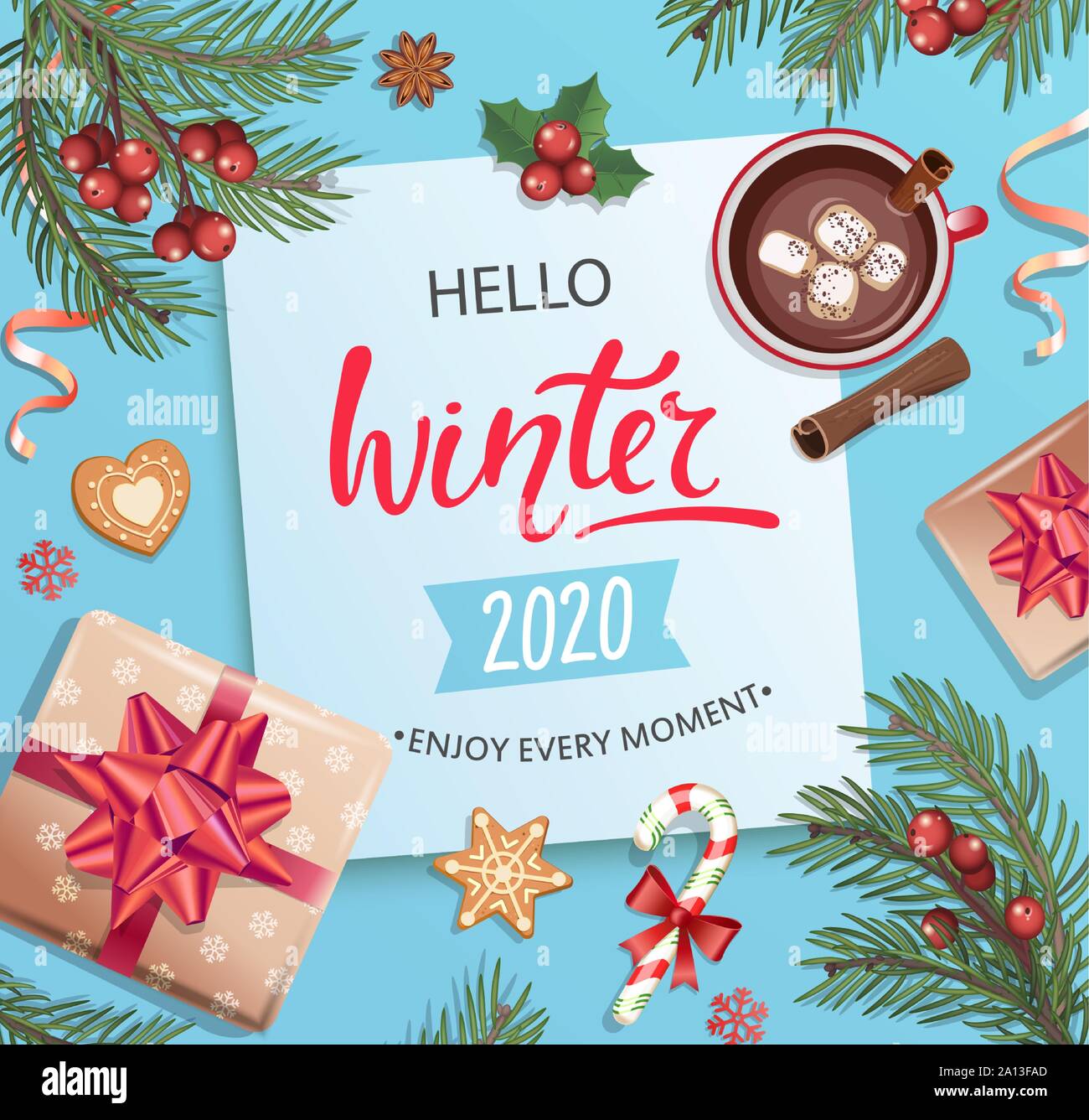 Hello winter Stock Vector Images - Alamy