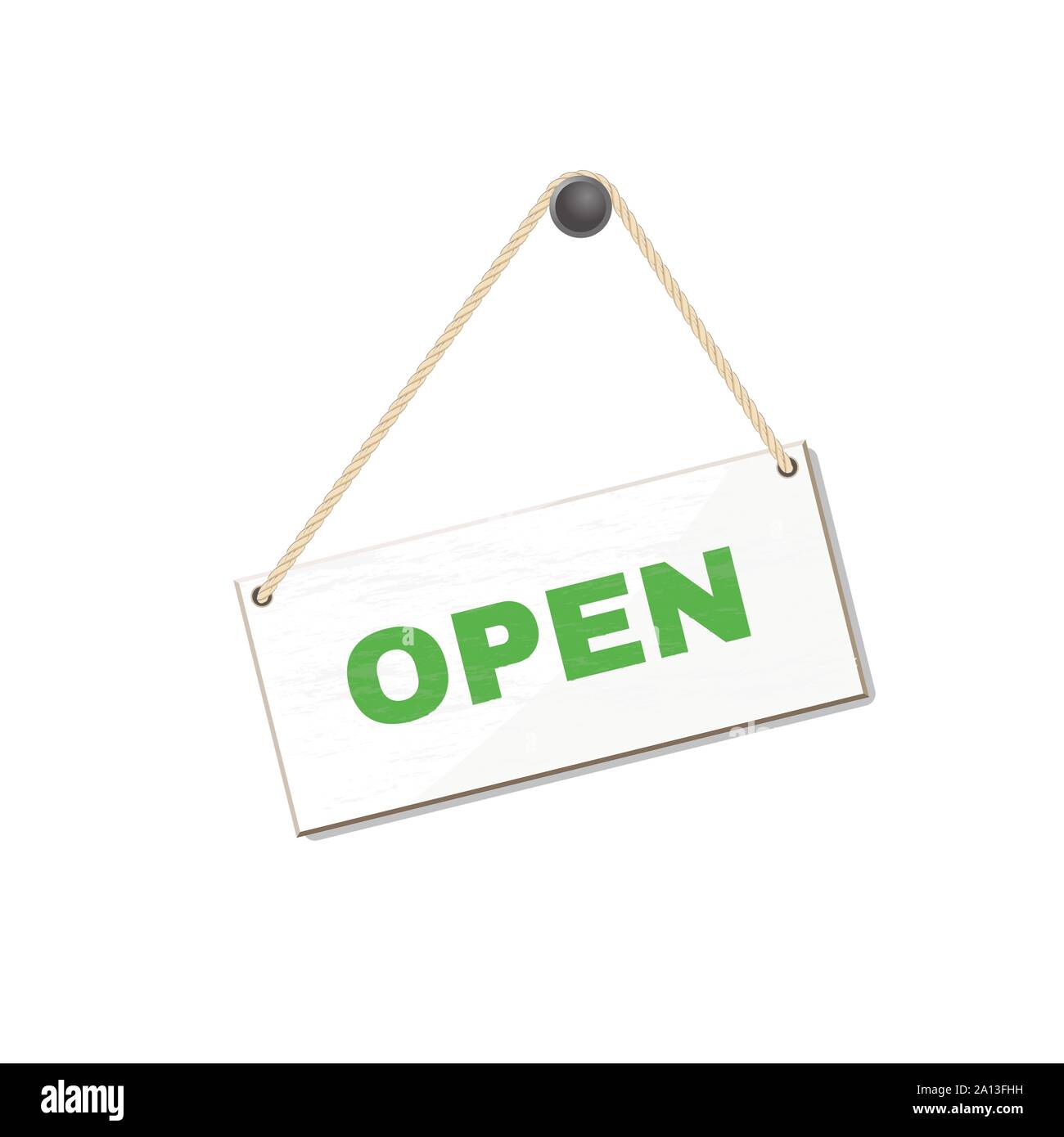 Hanging shop door sign open. Vector illustration Stock Vector Image ...