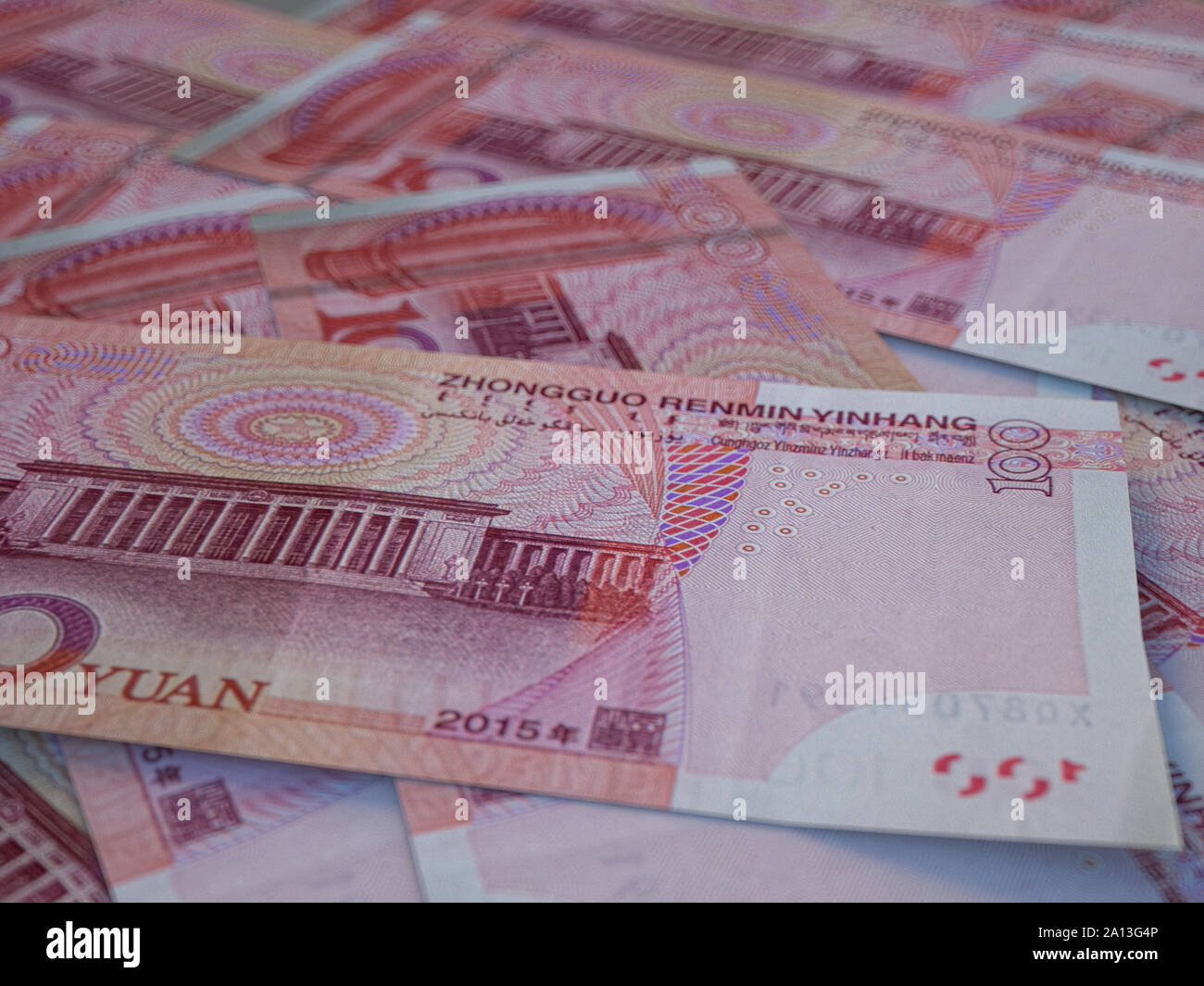 Money of China. Renminbi, yuan. One hundred Renminbi background. Made ...