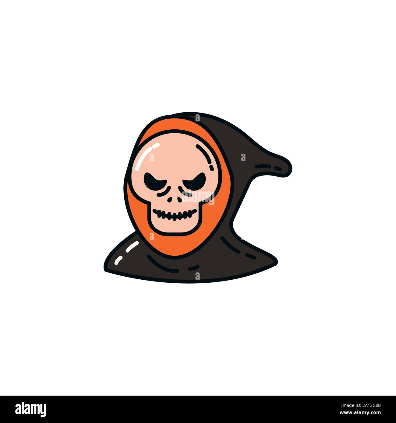 halloween death face flat character Stock Vector Image & Art - Alamy
