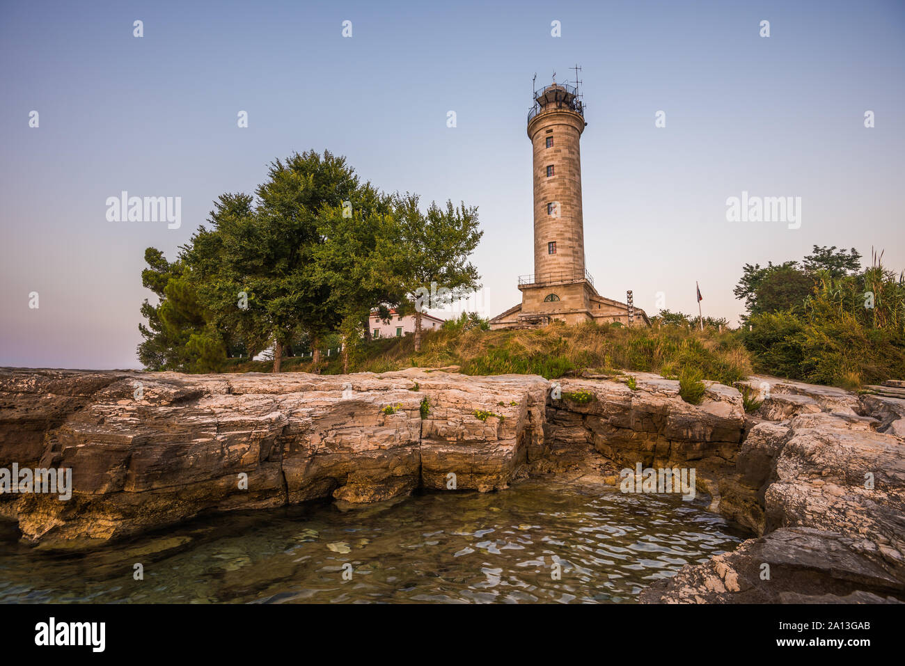 Savudija Lighthouse on the Coast, the Most Western Point of the Balkans ...