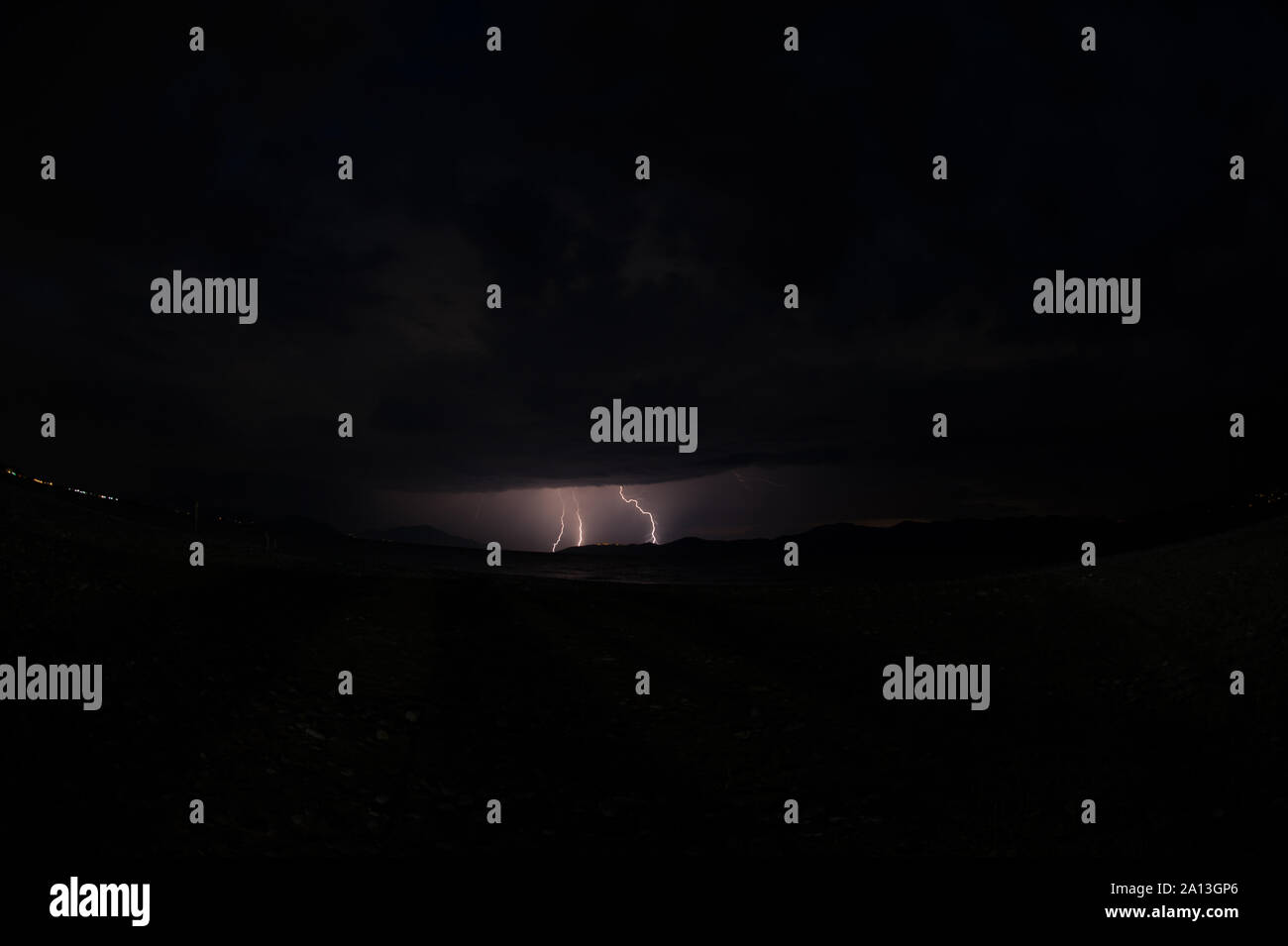 Nature's fury over Pefki, North Evia: A lightning bolt cleaves the ...