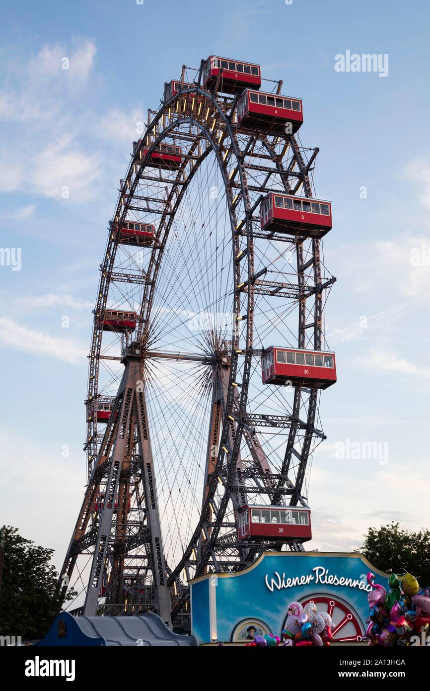 Vienna Giant Ferris Wheel at the Prater, Vienna, Austria Stock Photo ...