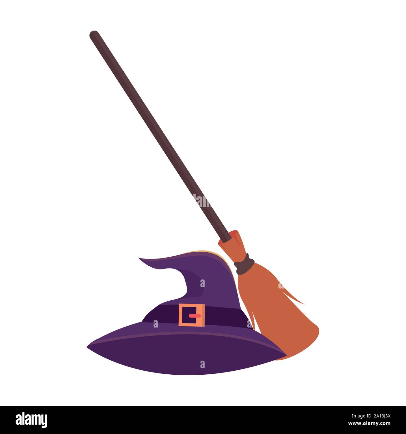halloween witch broom and hat Stock Vector Image & Art - Alamy