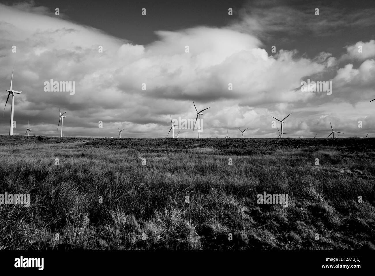 Whitelees wind farm Black and White Stock Photos & Images - Alamy