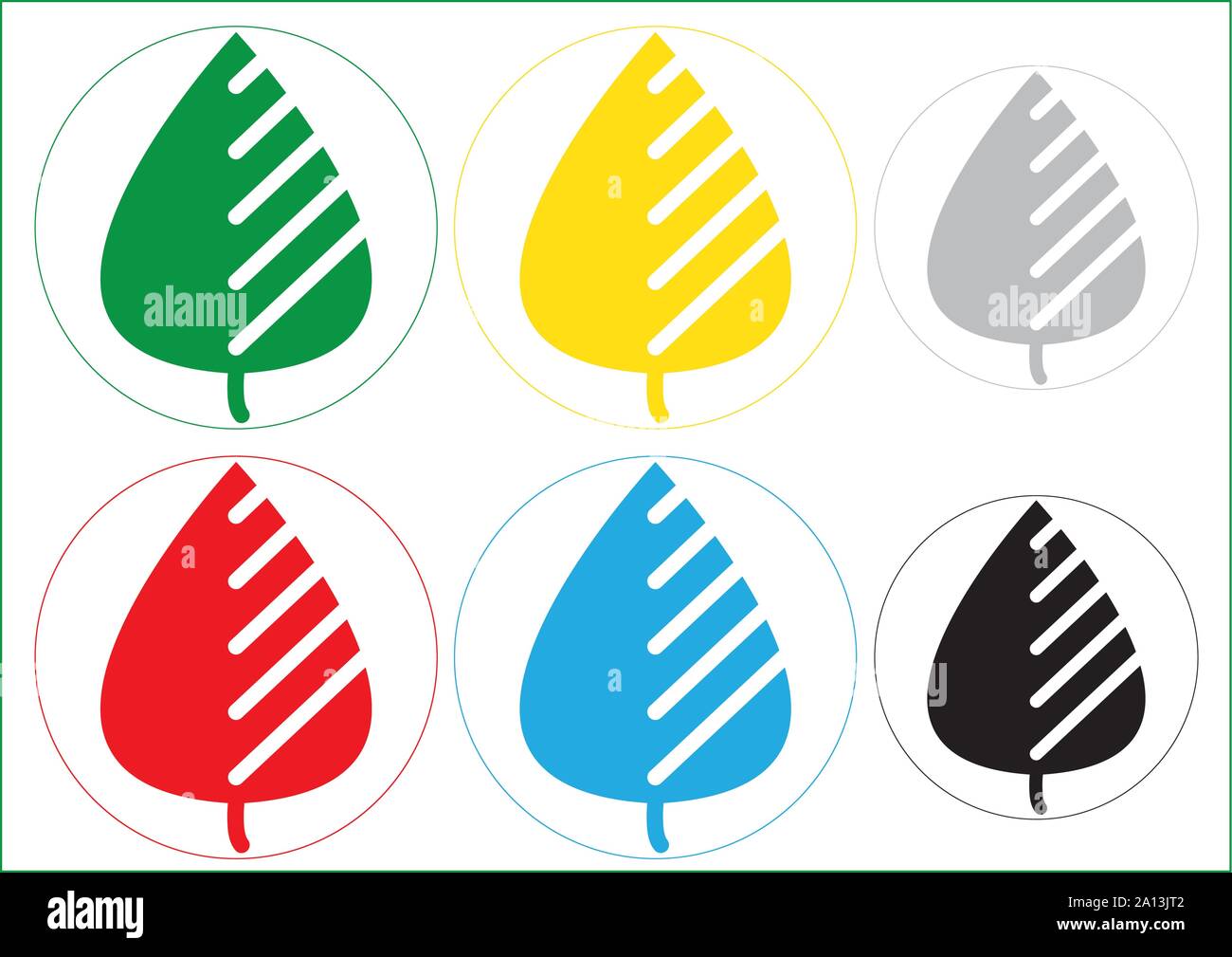 Icon set - Leaf in a circle - Vector file Stock Vector Image & Art - Alamy