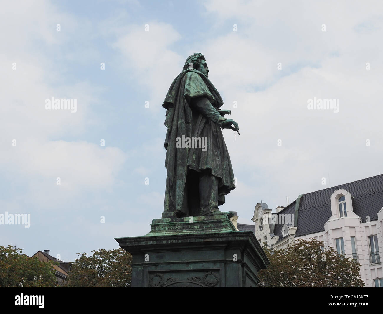 Beethoven Denkmal (unveiled 1845) bronze statue in Bonn, Germany Stock ...