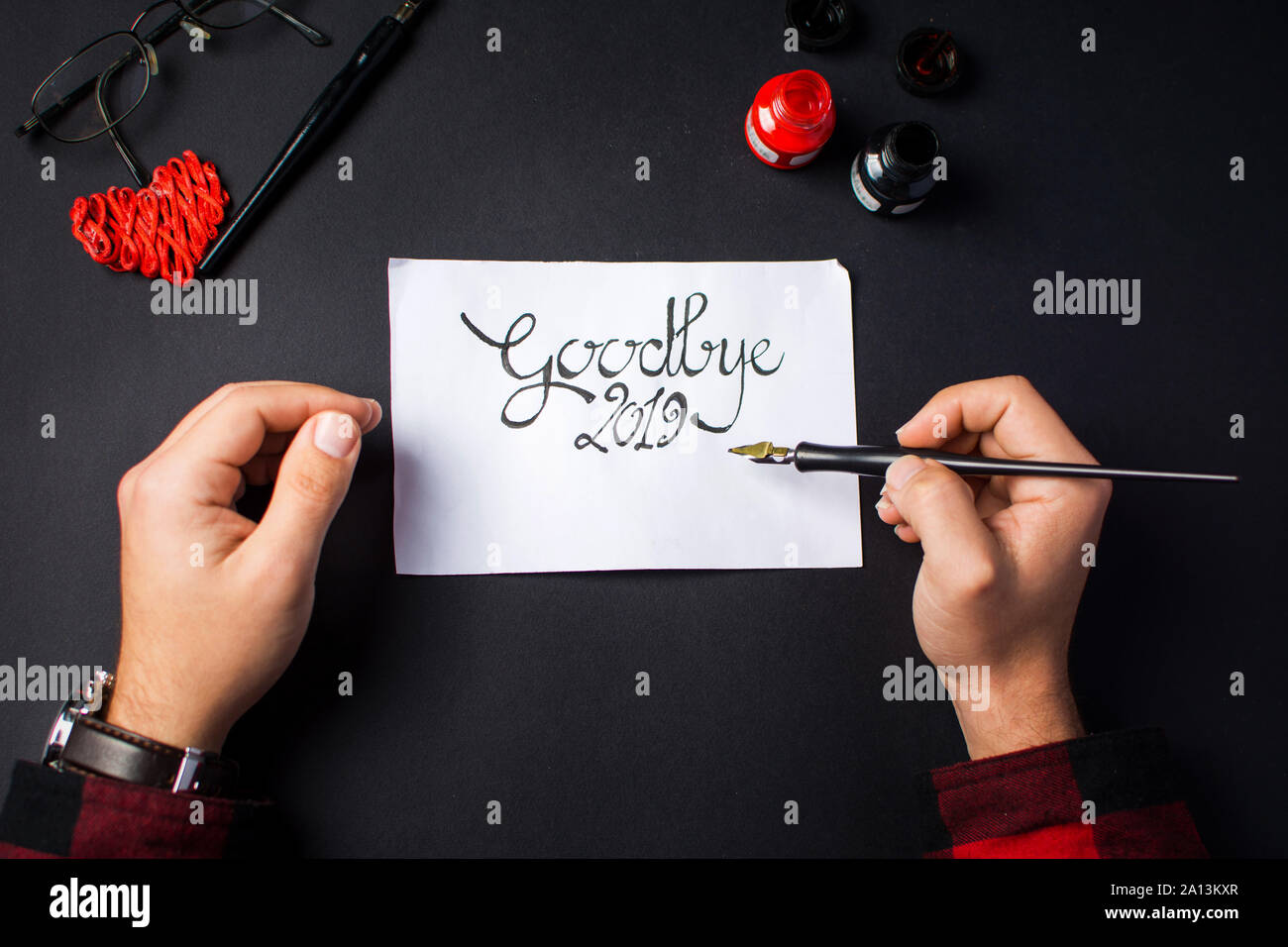 Sad man writing hi-res stock photography and images - Alamy