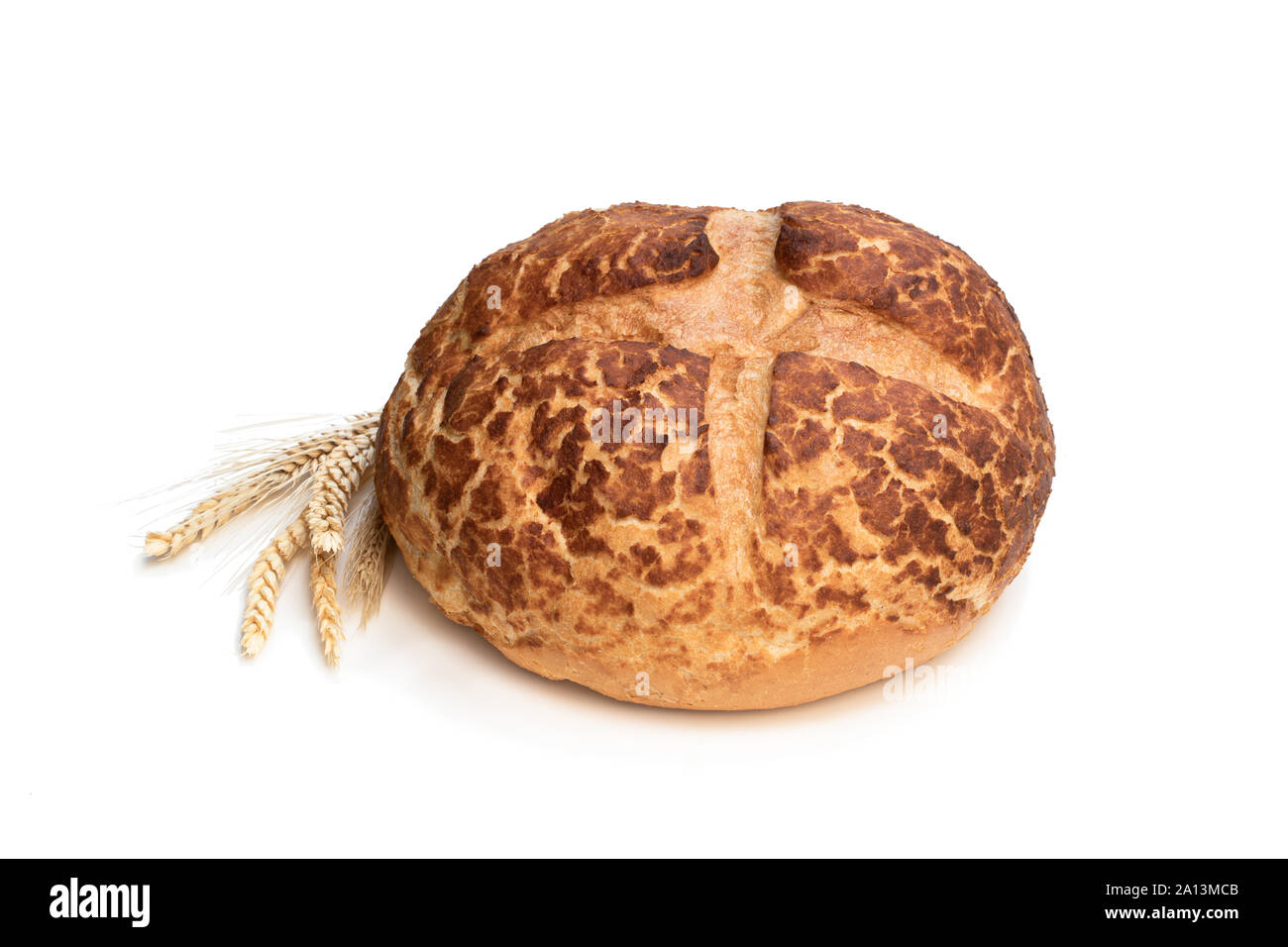 Tiger bread isolated on white Stock Photo - Alamy
