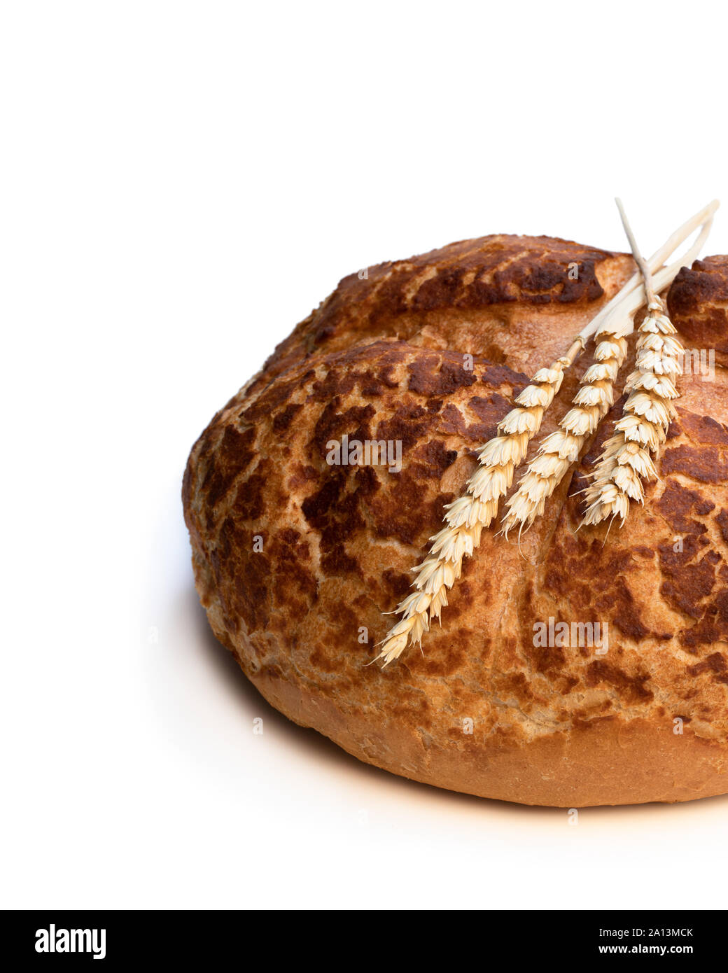 Tiger bread isolated on white Stock Photo - Alamy