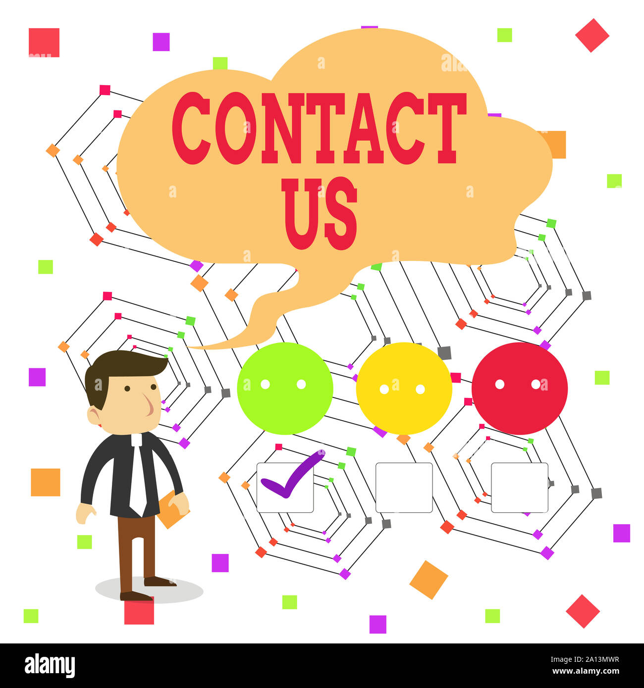 Handwriting text Contact Us. Conceptual photo Group of demonstrating ...