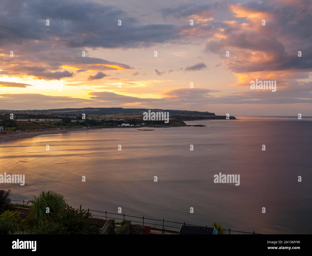 Sunset, North Bay, Scarborough, North Yorkshire Stock Photo - Alamy
