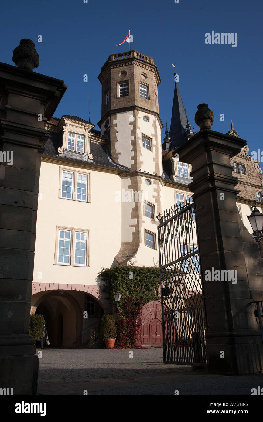 Old building townhall of Oehringen in Germany Stock Photo - Alamy