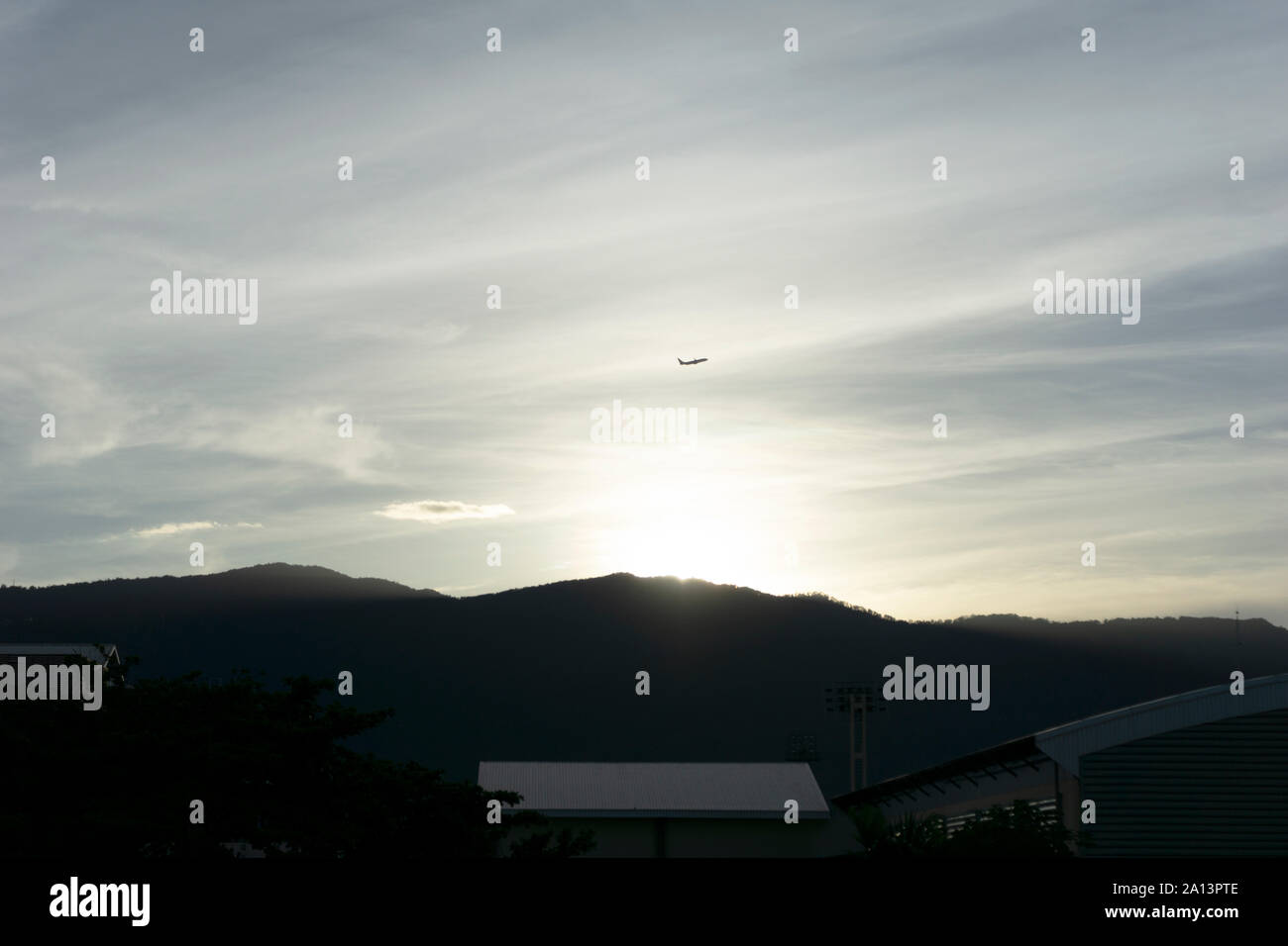 Beautiful Evening Sky just after the sun has set. Dawn with parallel ...