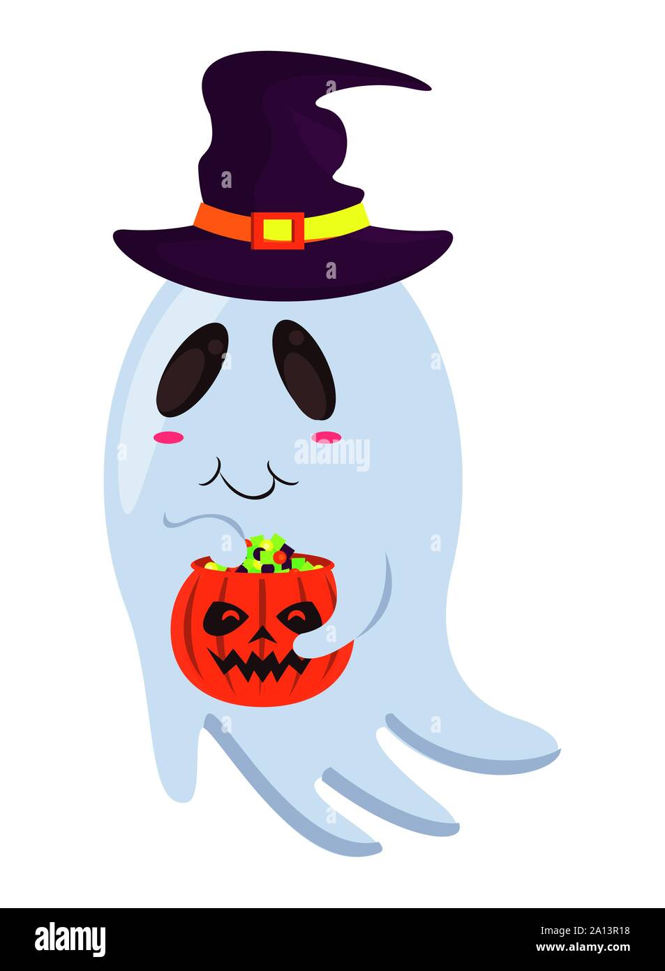 halloween ghost floating with pumpkin Stock Vector Image & Art - Alamy