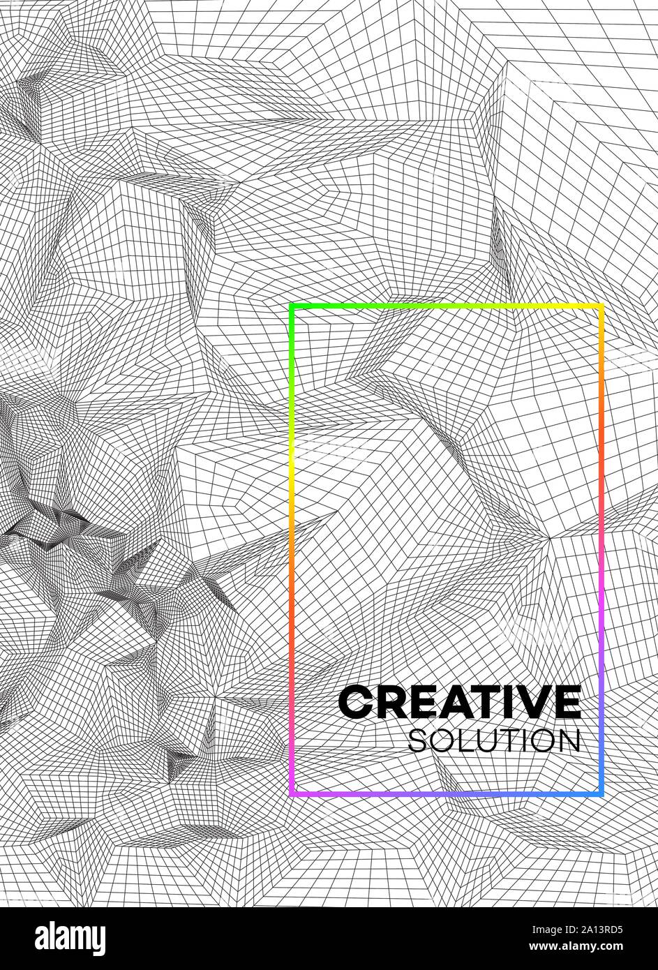 Abstract geometric composition with decorative triangles grid. Vector ...