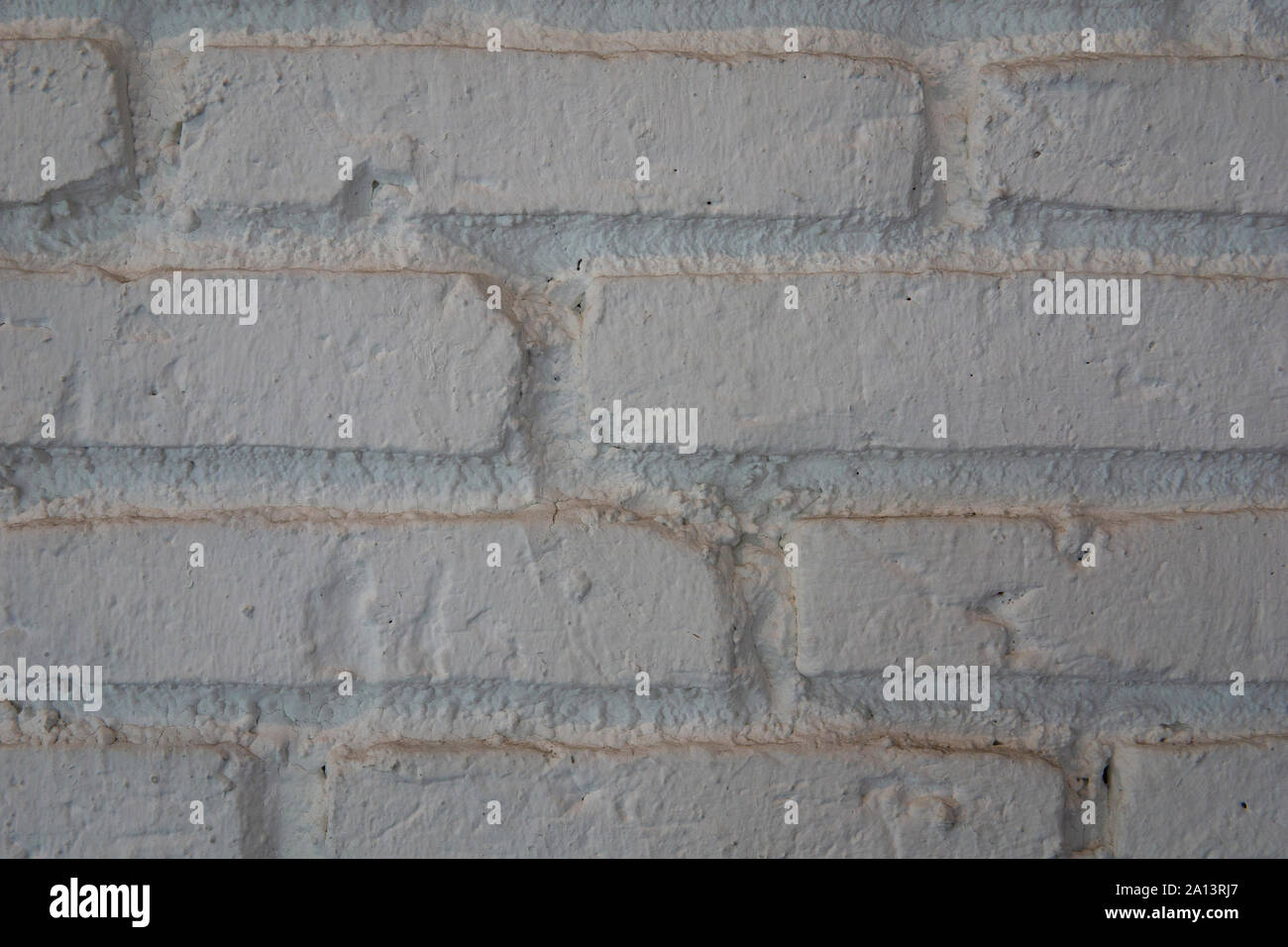 Close up of white bricks wall rough texture and uneven alignment Stock ...