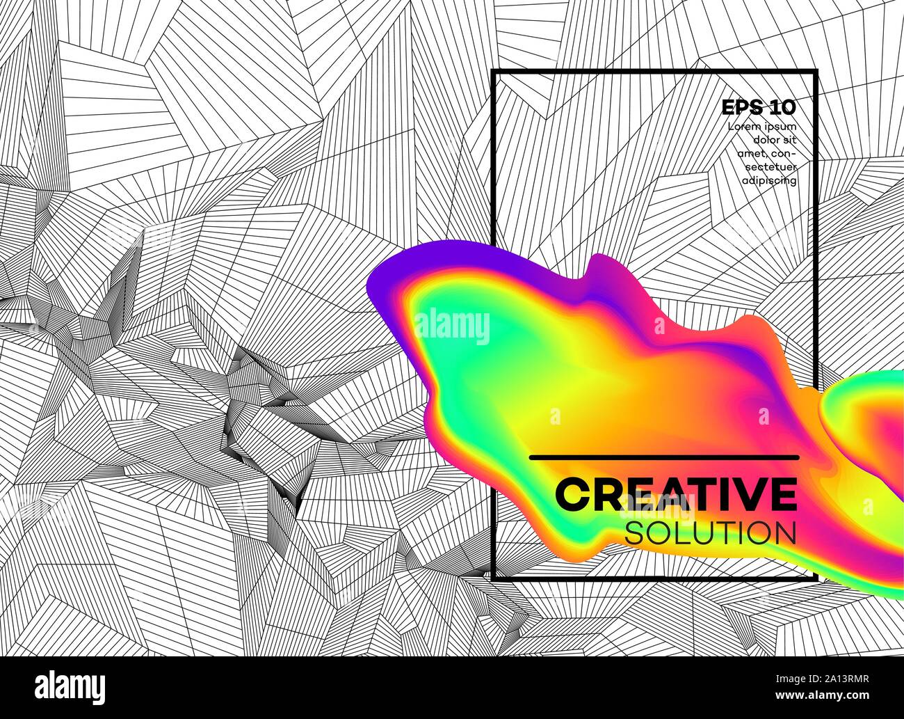 Trendy abstract background with dynamic particles and color flow shape ...