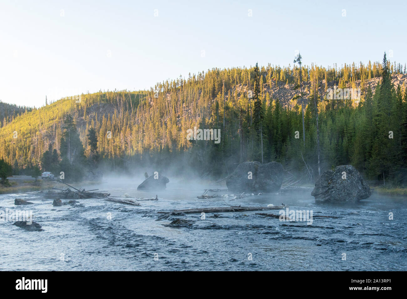 Yellowstone River early in the Morning Stock Photo - Alamy