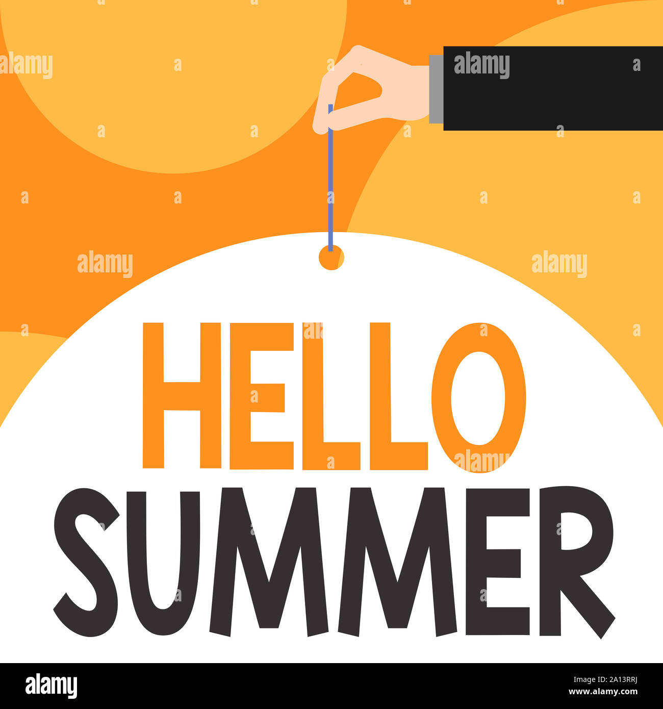 Text sign showing Hello Summer. Business photo showcasing Welcoming the ...