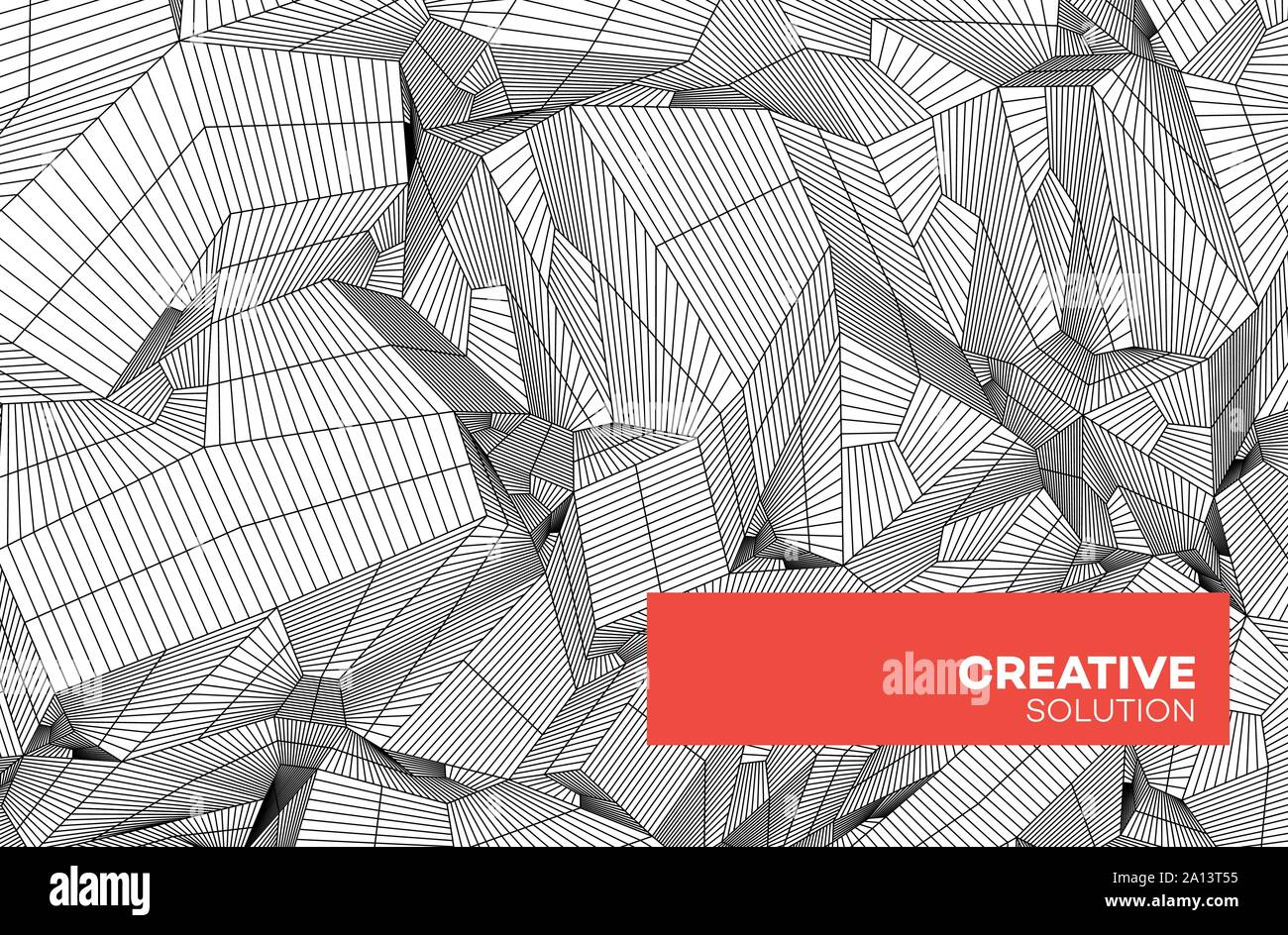 Abstract geometric composition with decorative triangles grid. Vector ...