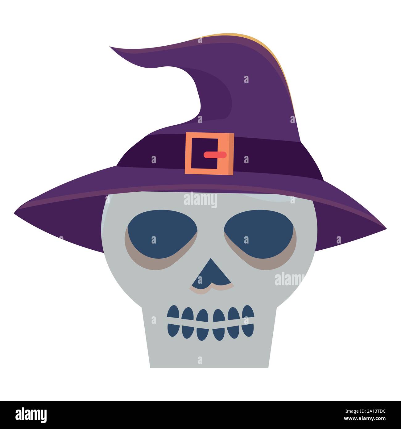 halloween skull head with witch hat Stock Vector Image & Art - Alamy