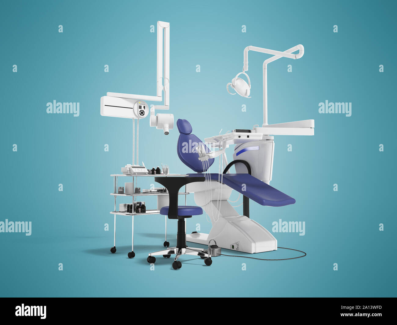 Concept modern dental equipment for dental treatment with a bedside ...