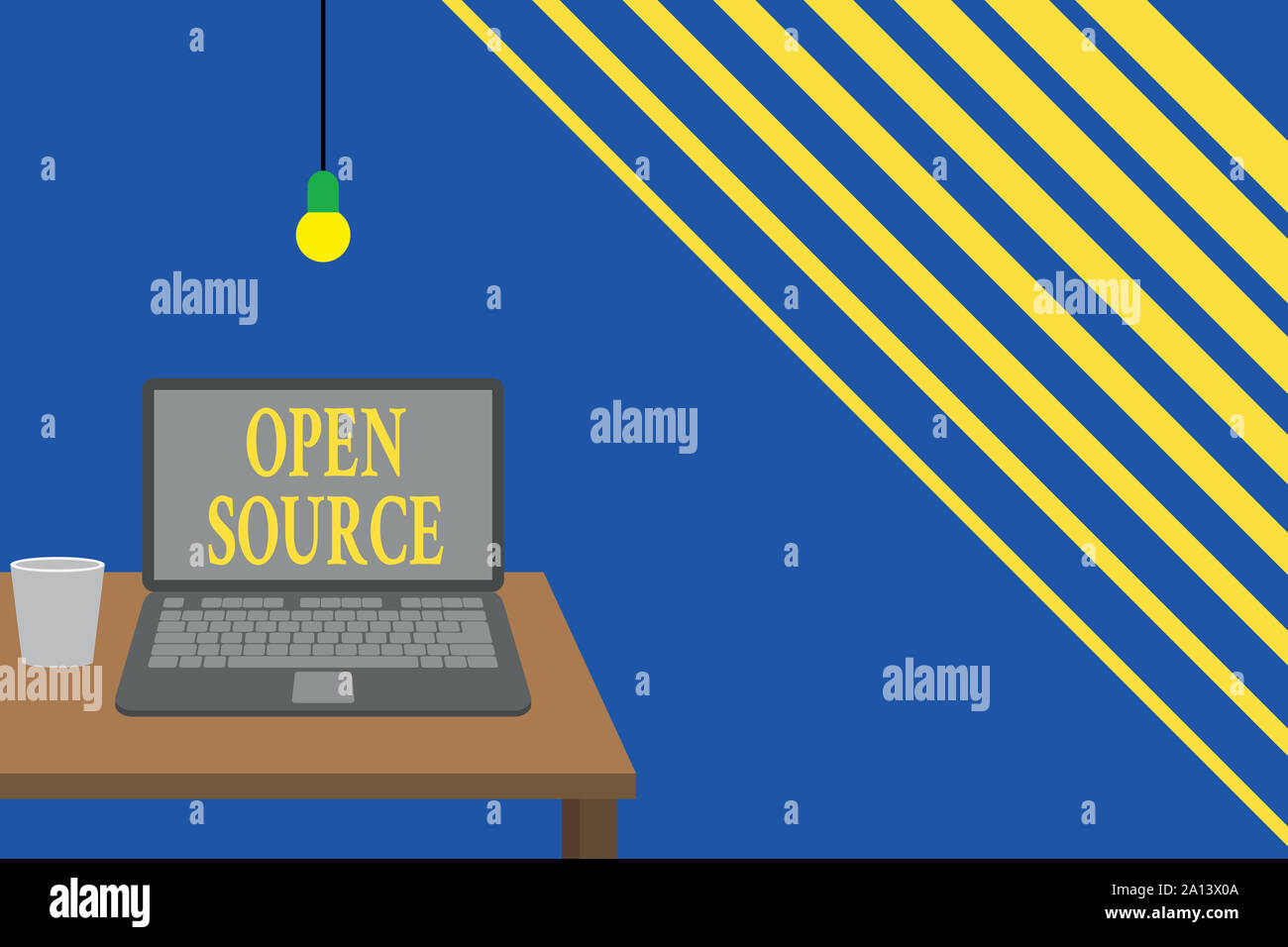 Writing note showing Open Source. Business concept for denoting ...