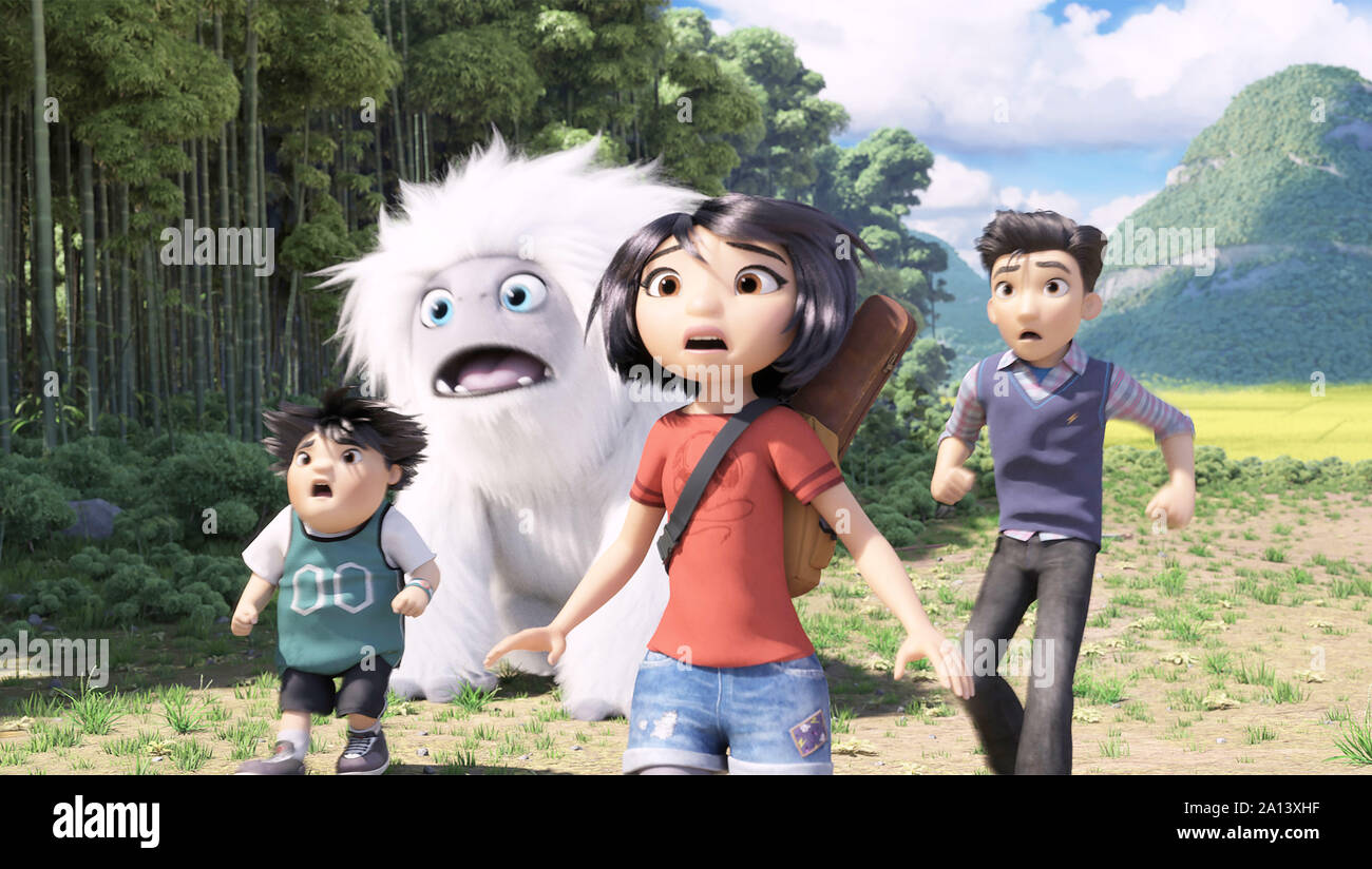 ABOMINABLE, from left: Peng (voice: Albert Tsai), Everest (the Yeti ...