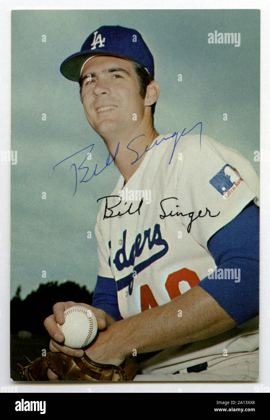 Vintage autographed color souvenir photo of Los Angeles Dodgers player ...