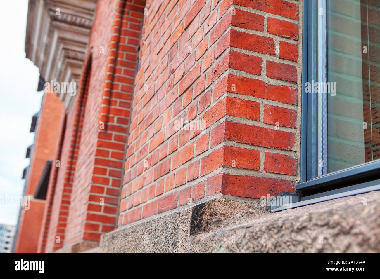 details of red bricks wall and window Stock Photo - Alamy
