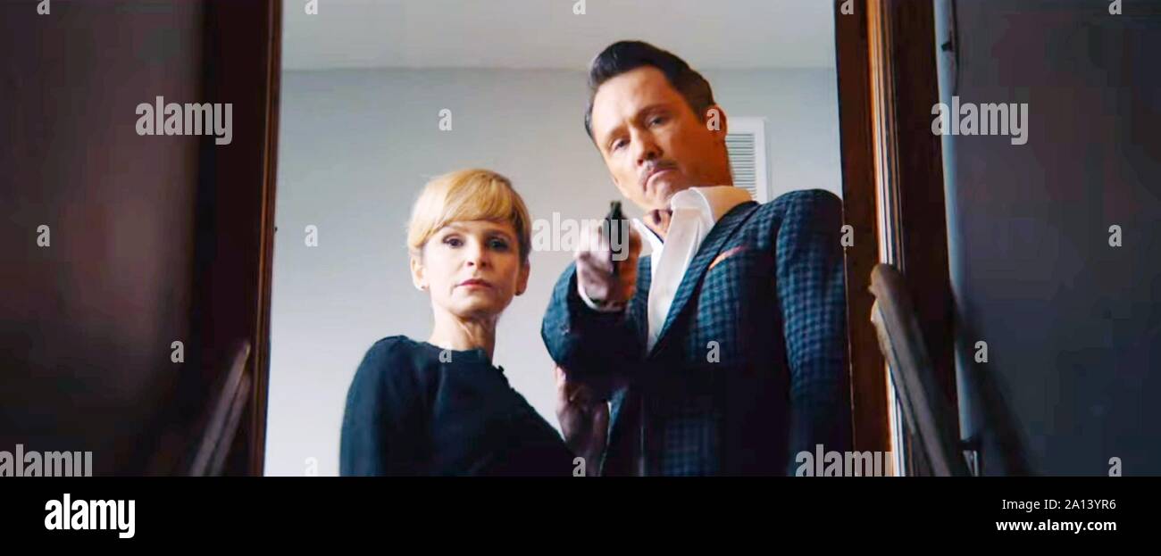 VILLAINS, from left: Kyra Sedgwick, Jeffrey Donovan, 2019. © Gunpowder ...