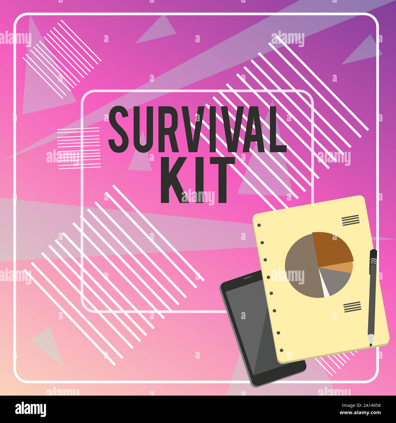 Conceptual hand writing showing Survival Kit. Concept meaning Emergency ...