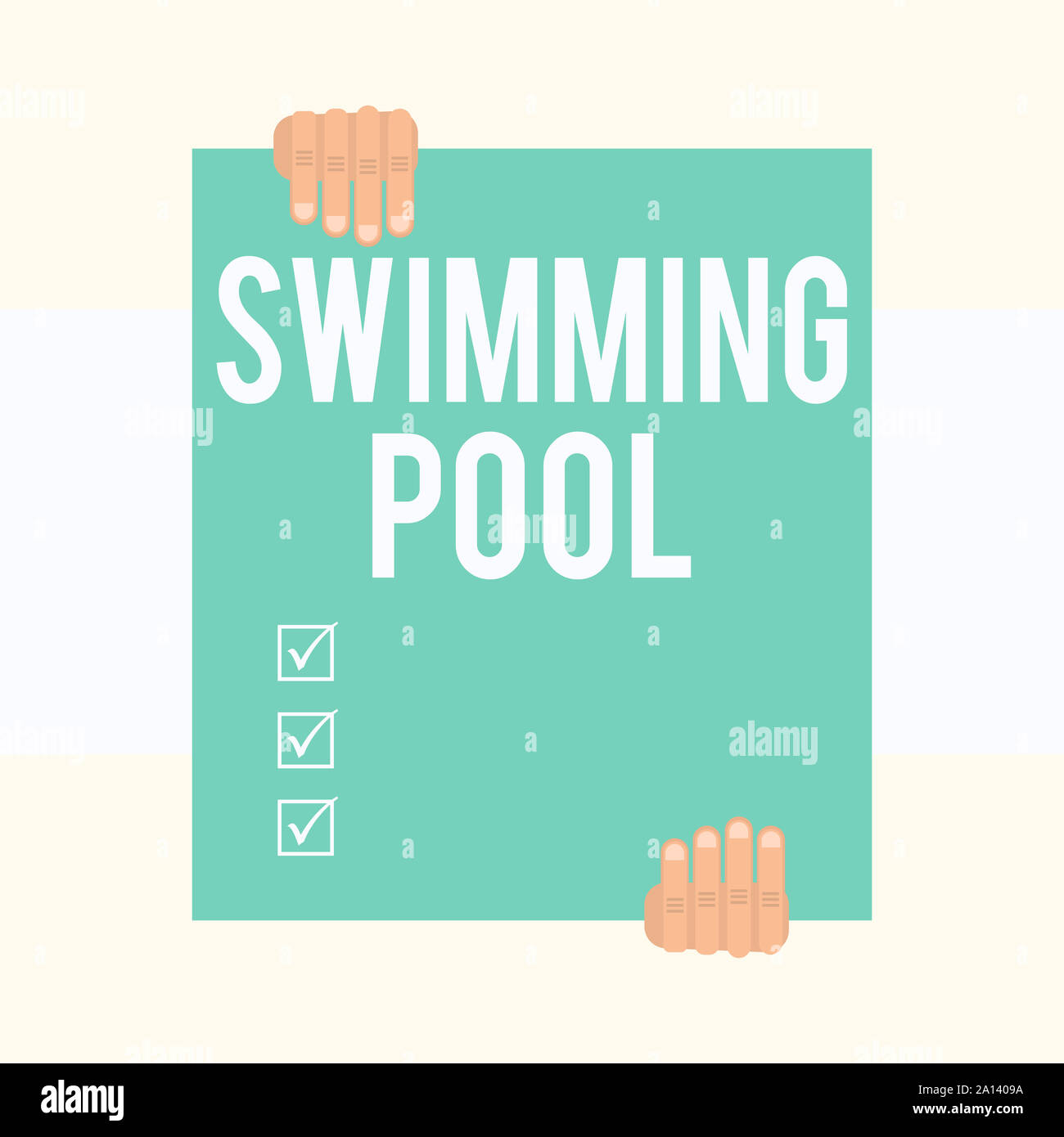 Writing note showing Swimming Pool. Business concept for Structure ...