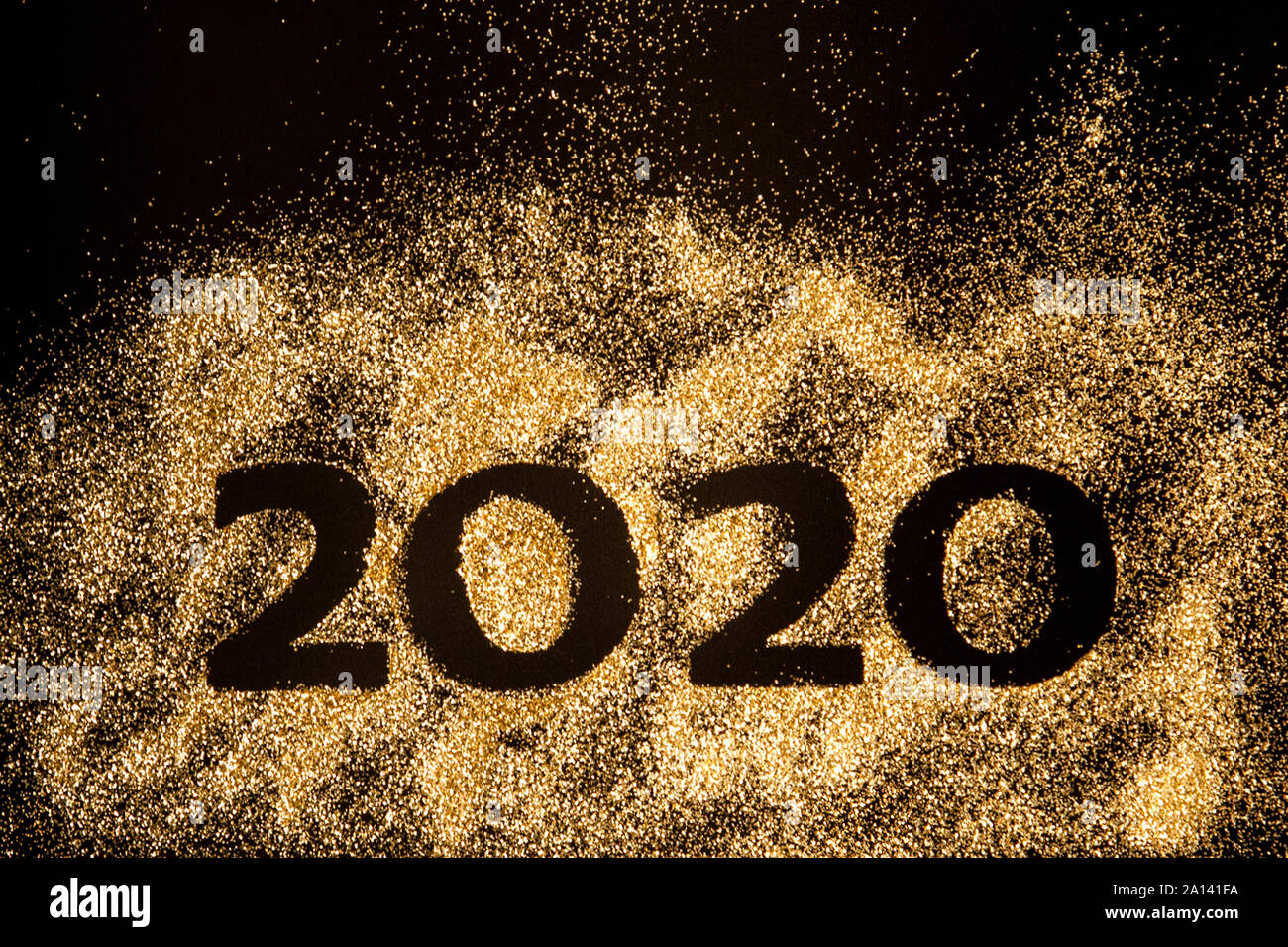 Happy New Year 2020. Creative Collage of numbers two and zero made up ...