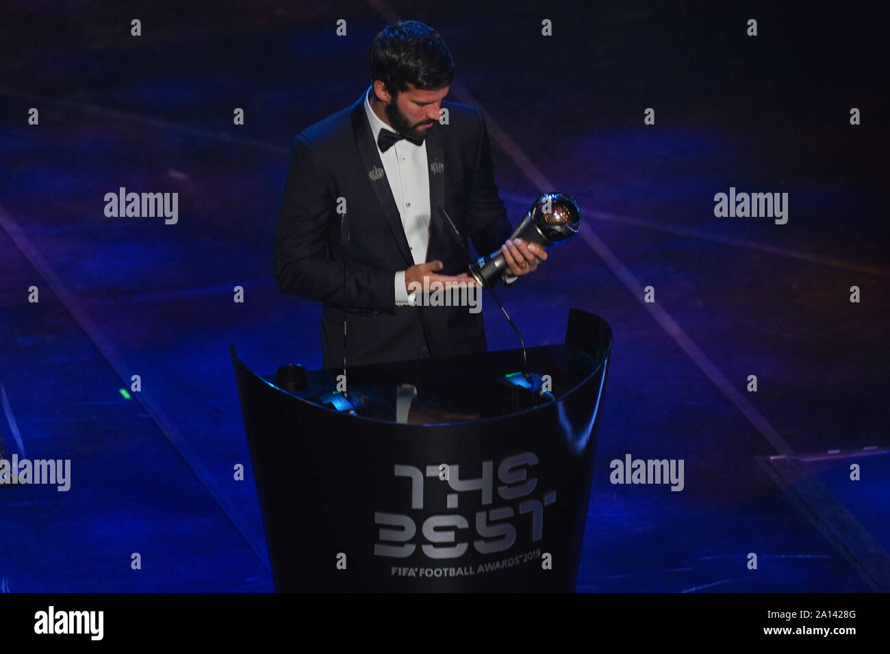 Milan, Italy. 23rd Sep 2019. Alisson Becker crowned Best FIFA Men's ...