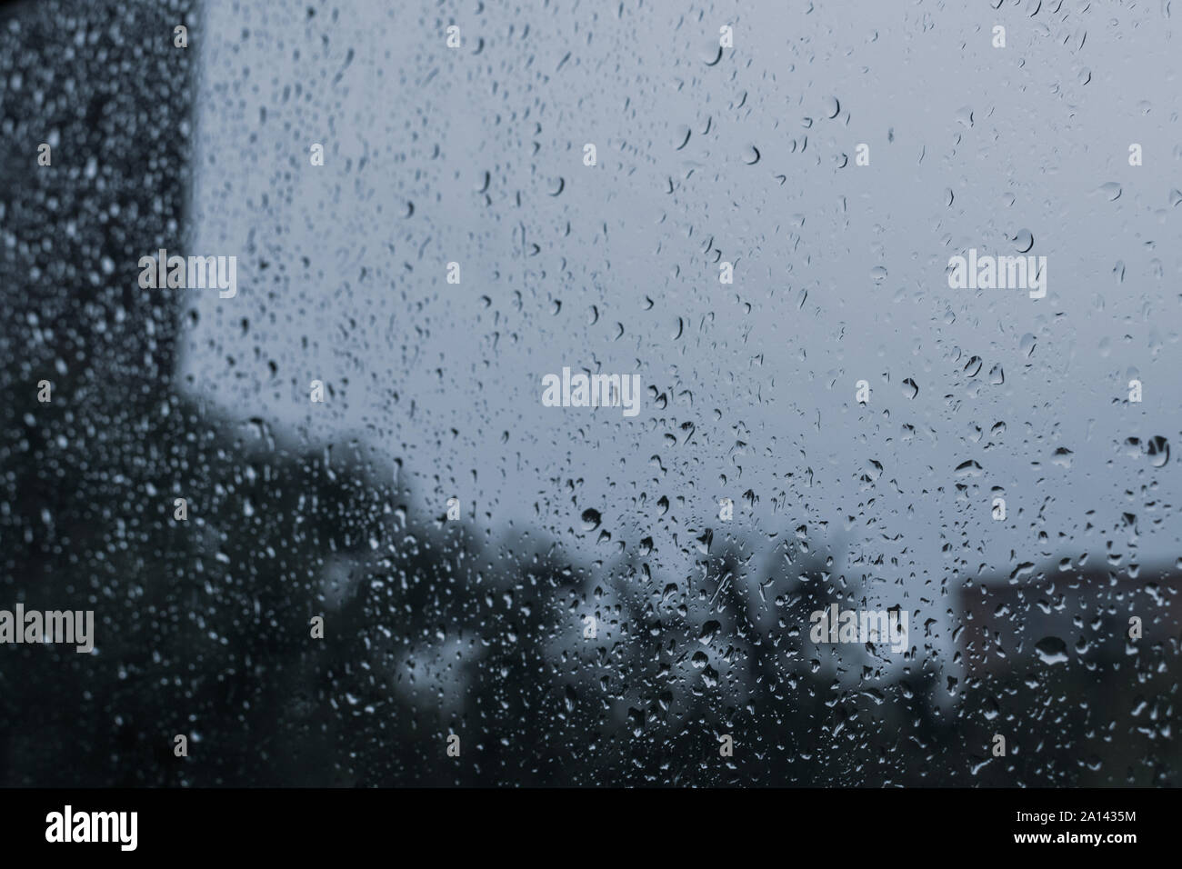 wet glass of window with raindrops Stock Photo - Alamy