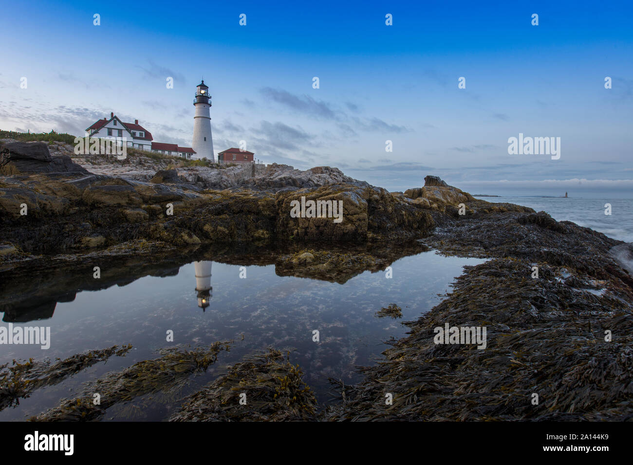 Cape Elizabeth Lighthouse blue hour Stock Photo - Alamy