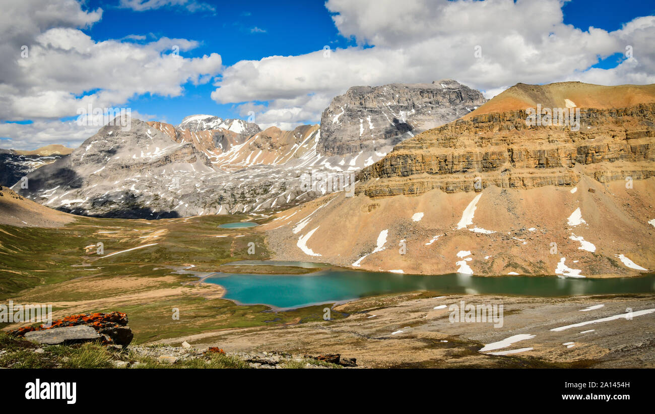 Mountain and Lake View from Dolomite Pass, Banff National Park, Alberta ...