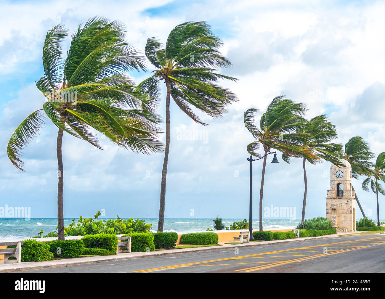 Palm Beach the Worth Avenue clock tower Florida USA Stock Photo - Alamy