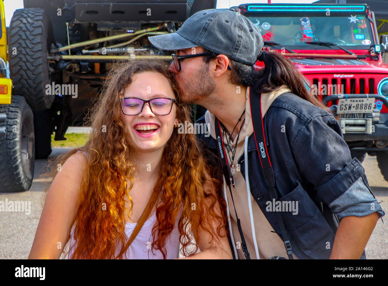 photo of my friend and his girlfriend at a car show in austin Stock ...
