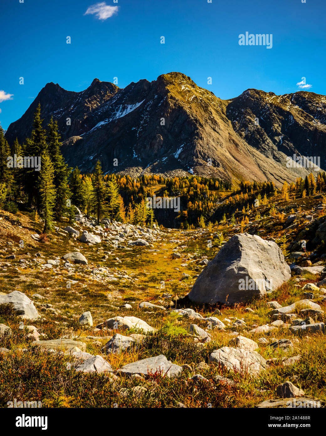Bastille Mountain and Jumbo Pass in Fall Stock Photo - Alamy