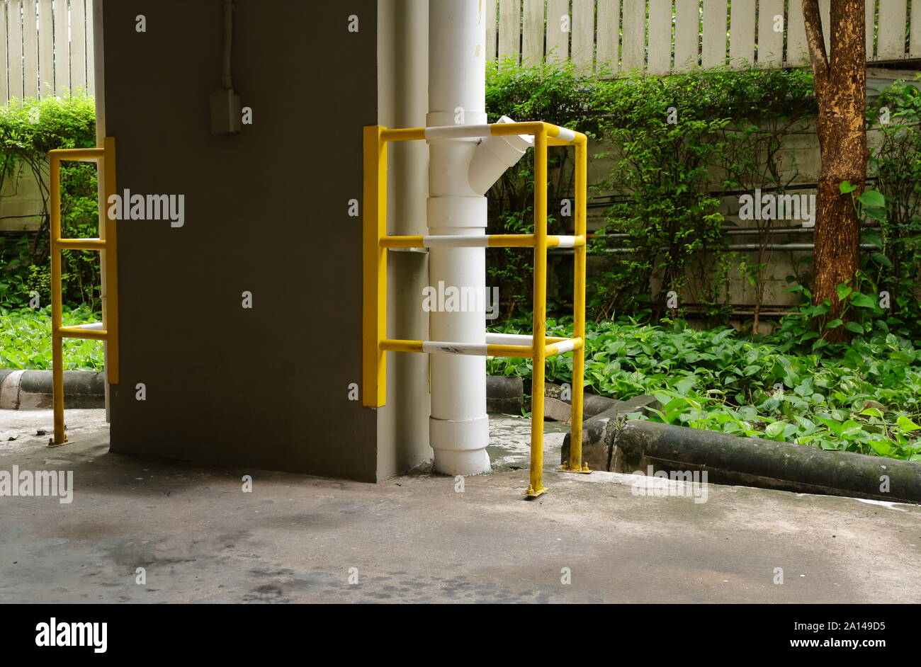 Corner guard or column protector made from stainless steel plates and ...