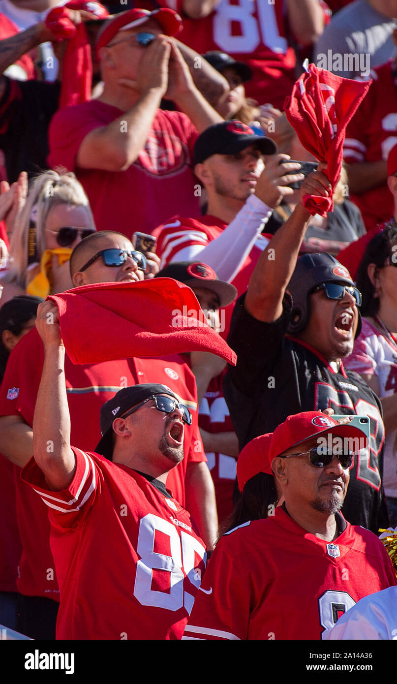 Santa Clara, CA, USA. 22nd Sep, 2019. San Francisco 49ers fans cheer on ...