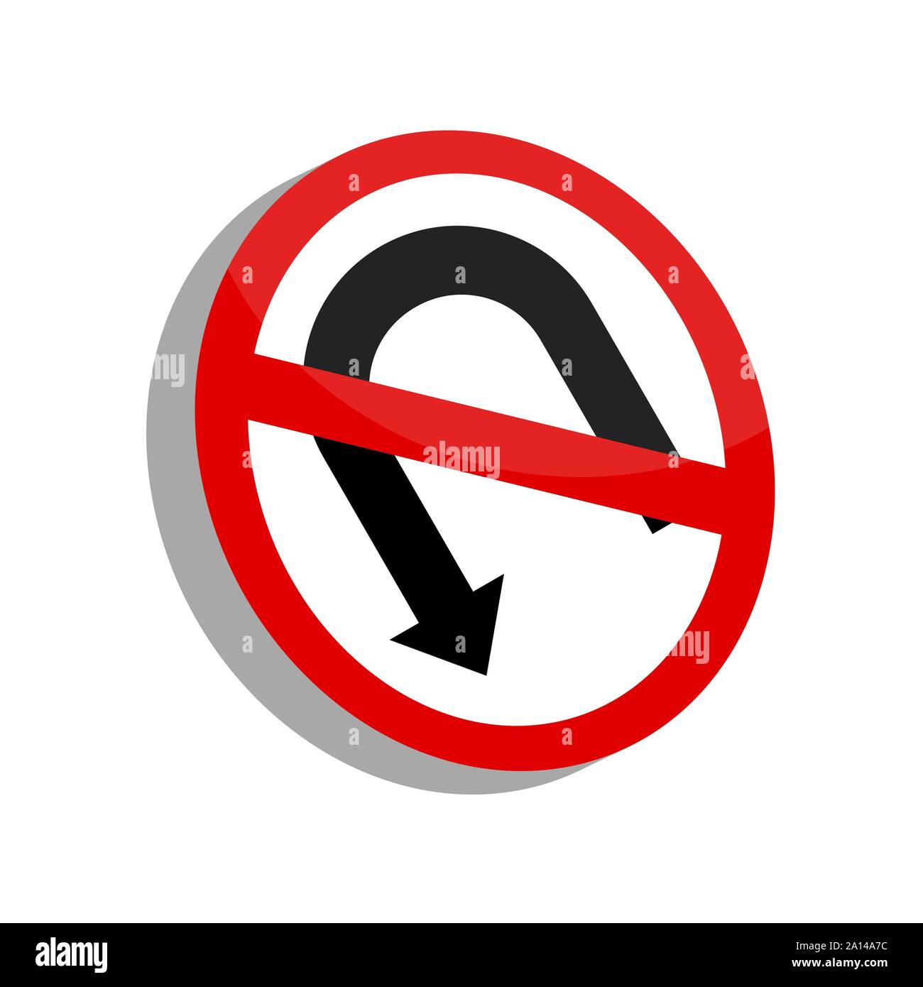 Isolated 3D traffic signal. No U-turn sign - Vector Stock Vector Image ...
