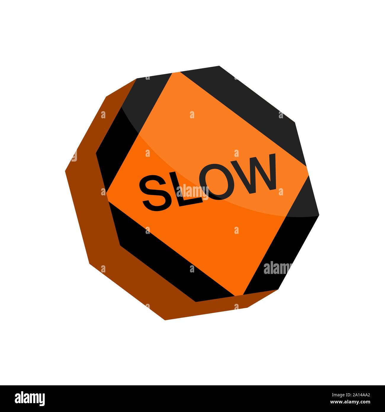 Isolated 3D traffic signal. Slow down sign - Vector Stock Vector Image ...