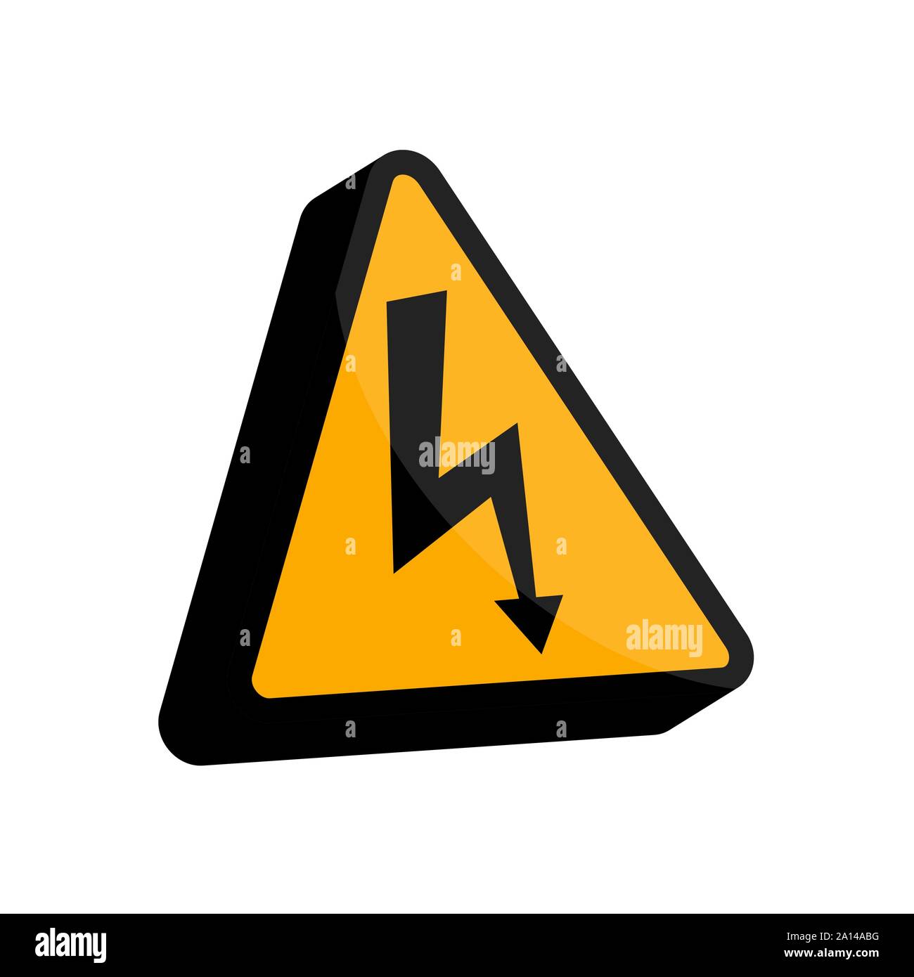 Isolated 3D traffic signal. High voltage sign- Vector Stock Vector ...
