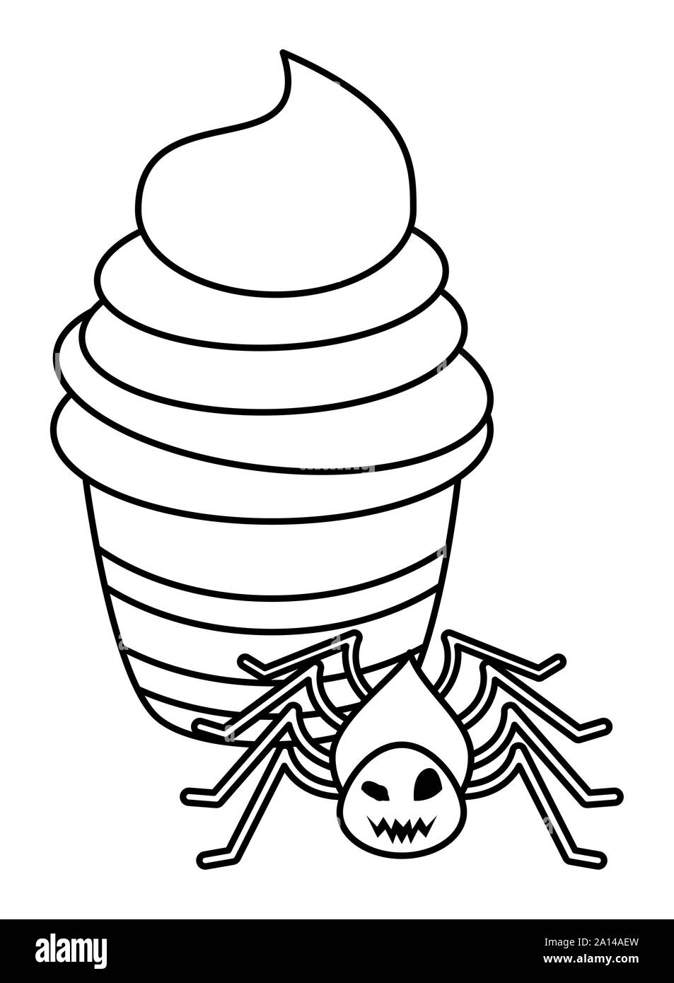 halloween sweet cupcake with spider Stock Vector Image & Art - Alamy
