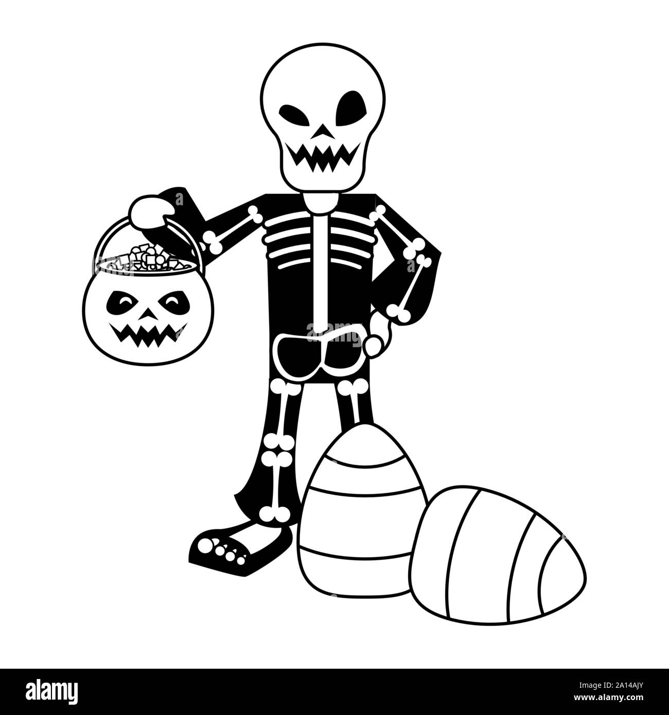 Skeleton costume and eating Stock Vector Images - Alamy