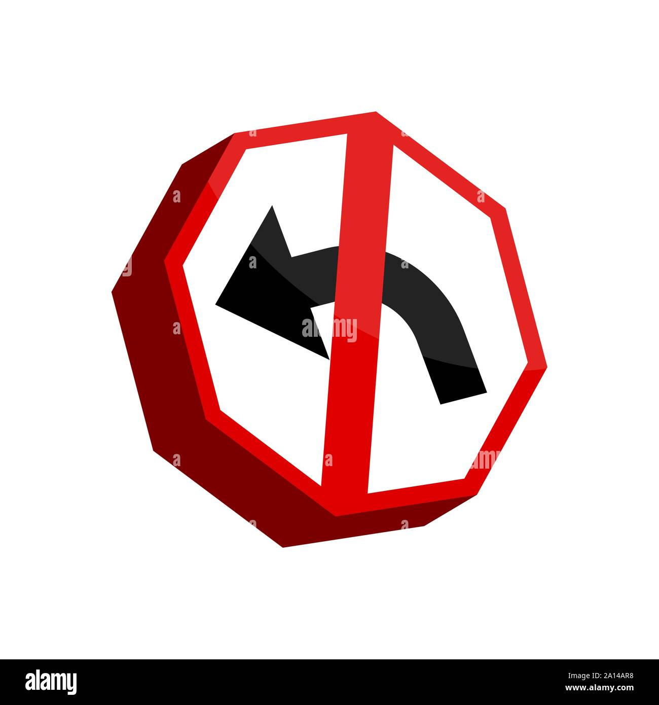 Isolated 3D traffic signal. No left turn - Vector Stock Vector Image ...